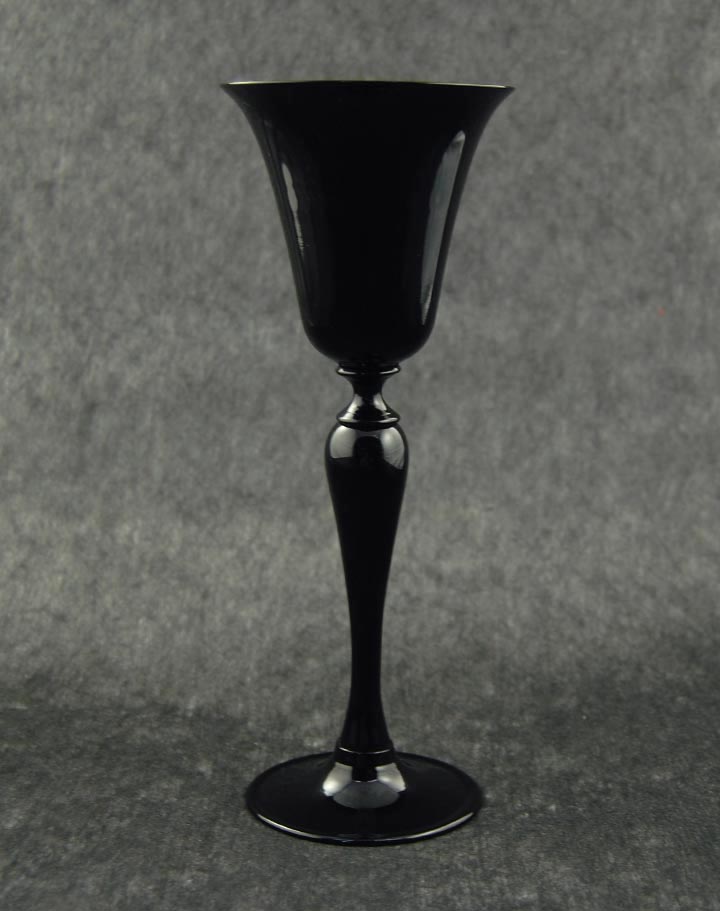 Black goblet with lengthened stem