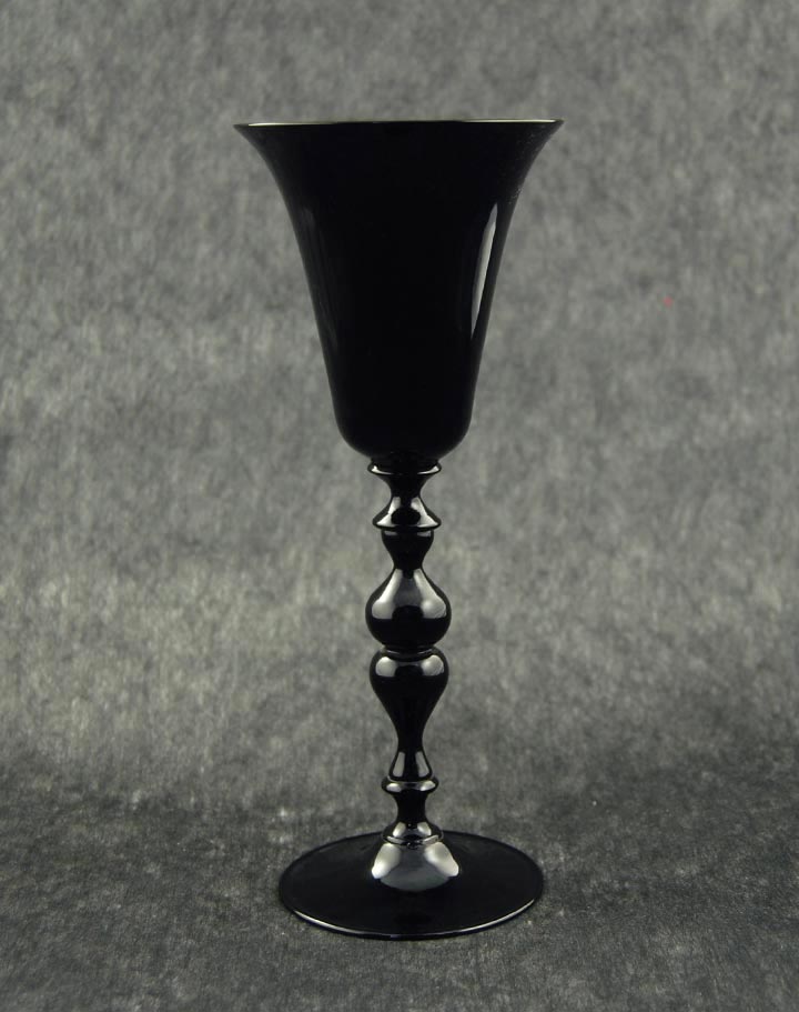 Black goblet with globe and baluster